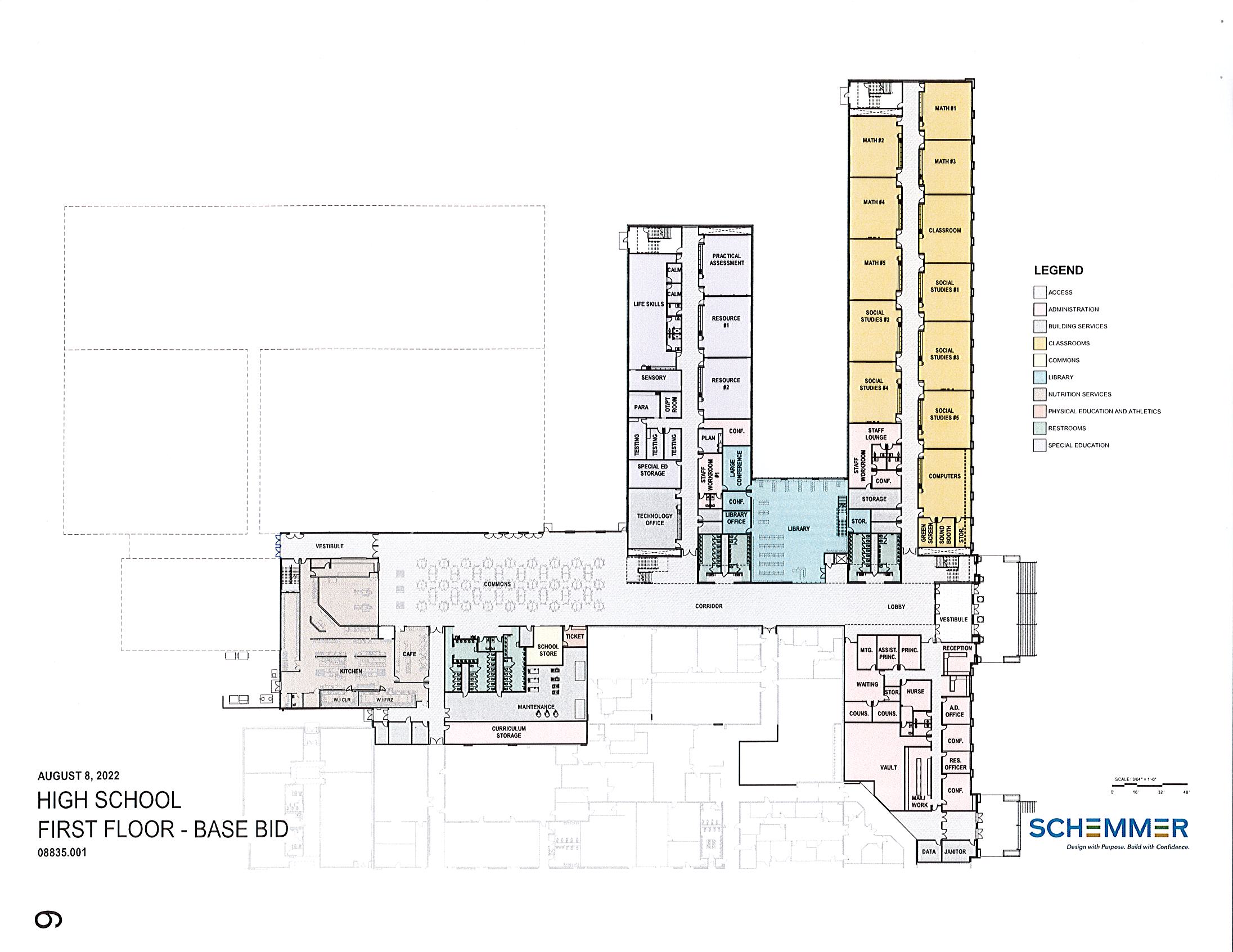 Base bid for new Mitchell High School would not initially include main ...